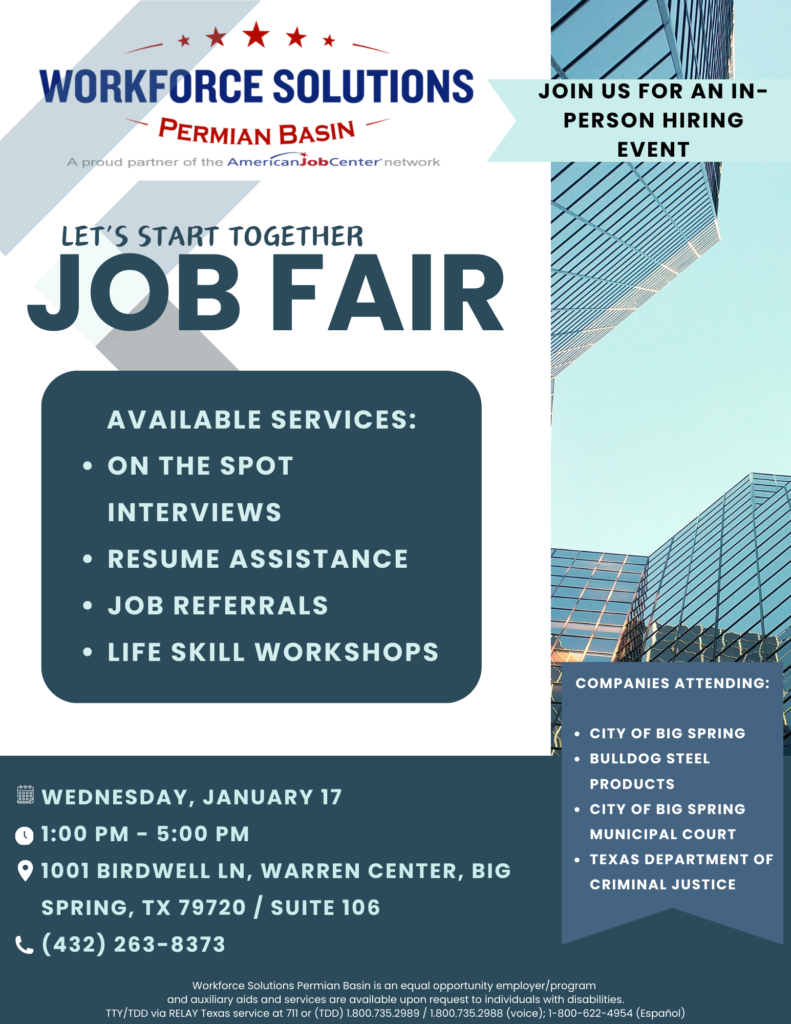 Hiring Events - Permian Basin Workforce Development Board