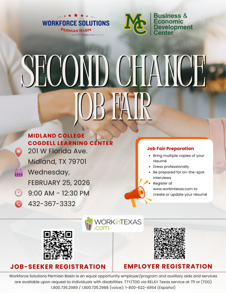 Second Chance Job Fair - Midland - Permian Basin Workforce Development ...
